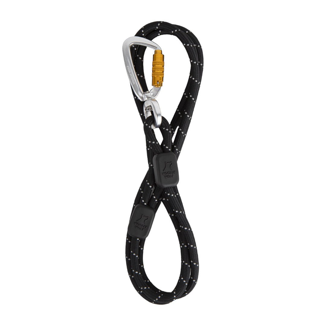 Woolly Wolf Rope Leash Thin Black